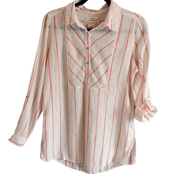 C&C California | Tops | Cc California Oversized White Red Striped 0 ...